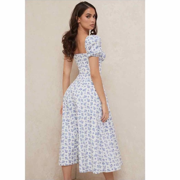 House of CB | Dresses | House Of Cb Tallulah Blue White Floral Dress ...